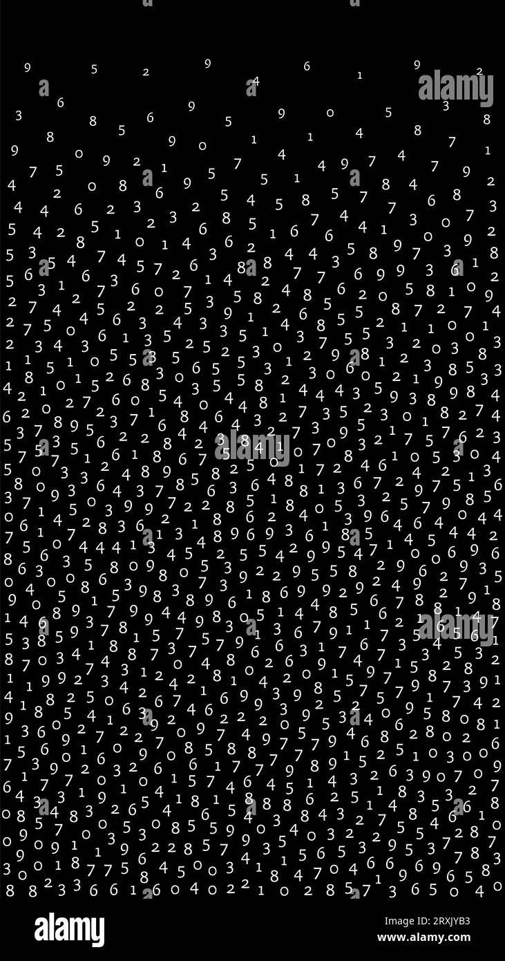 Falling numbers, big data concept. Binary white orderly flying digits ...
