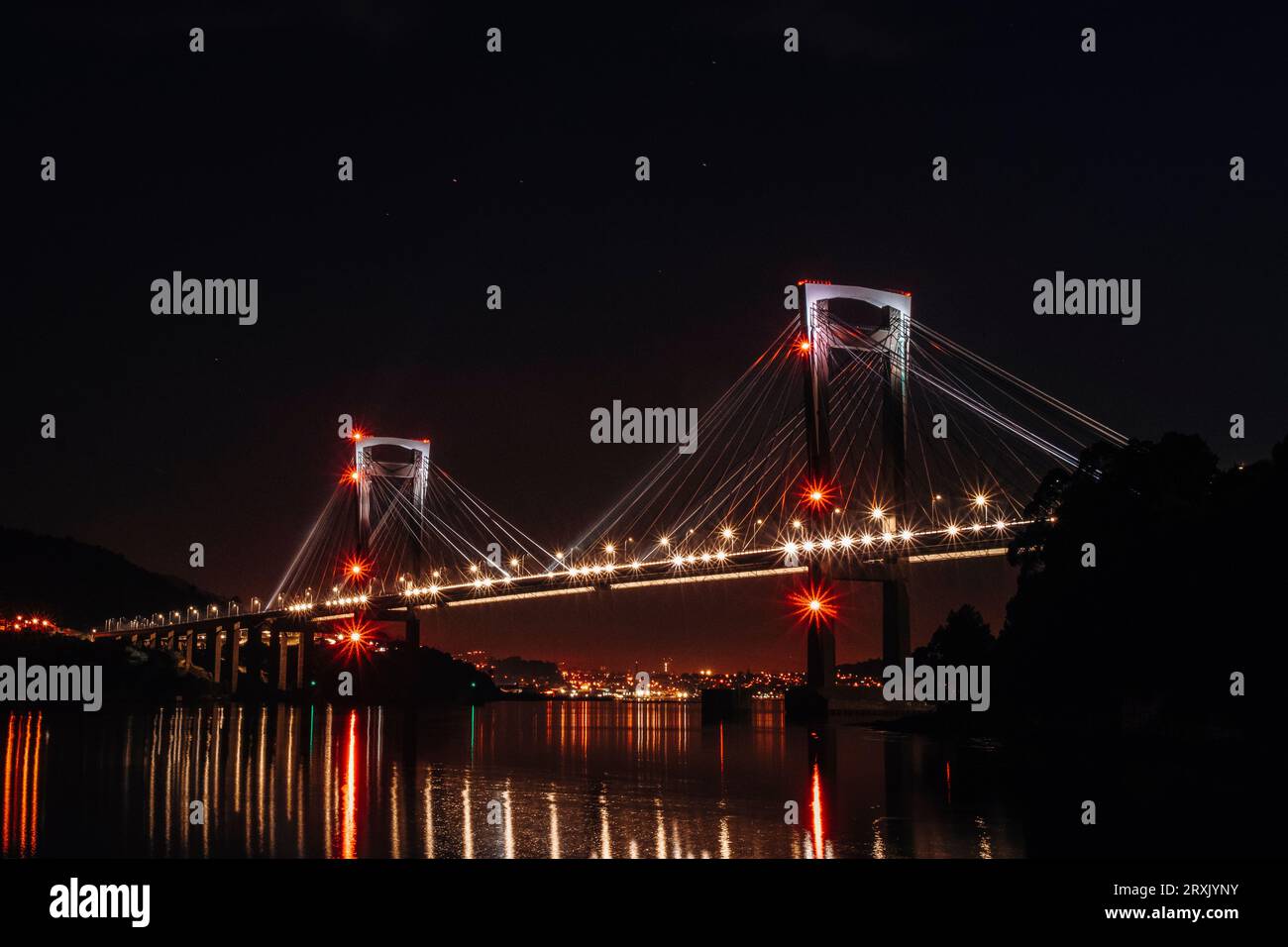 Bridge at night Stock Photo - Alamy