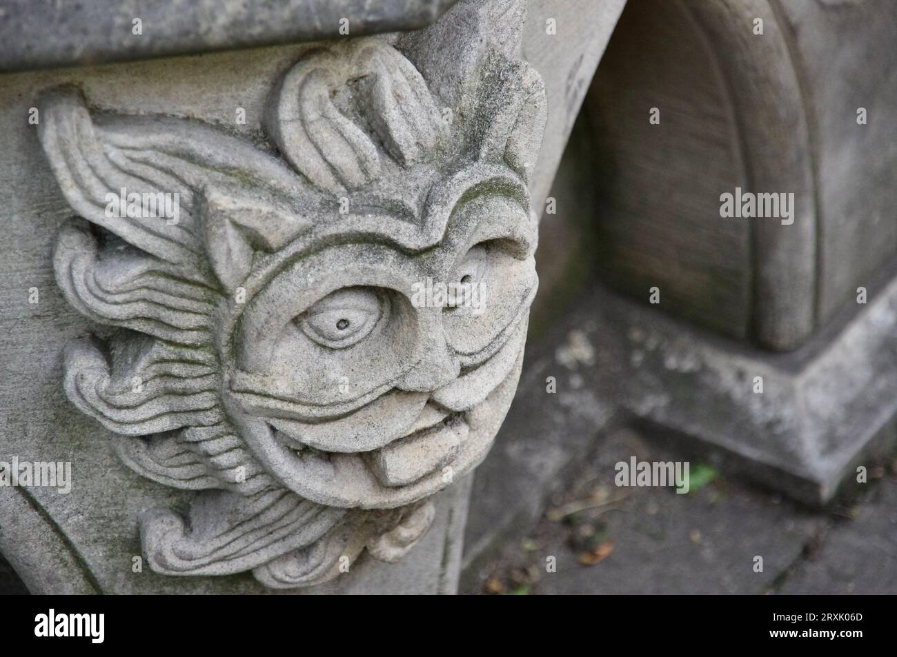 Carved stone gargoyle face at York Minster. York, UK Stock Photo - Alamy