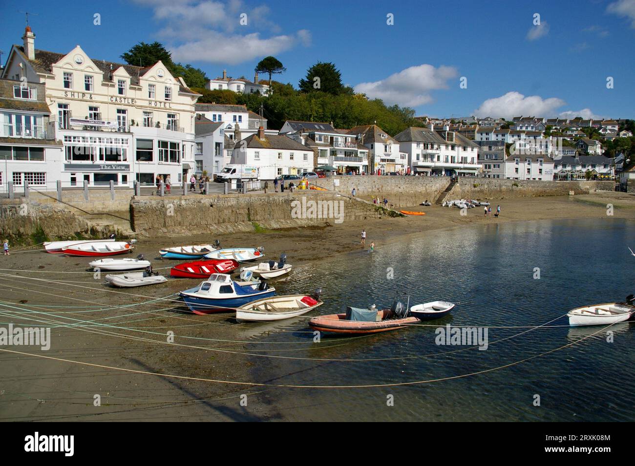 The St Mawes Harbour with The Ship And Castle Hotel behind. Boats ...