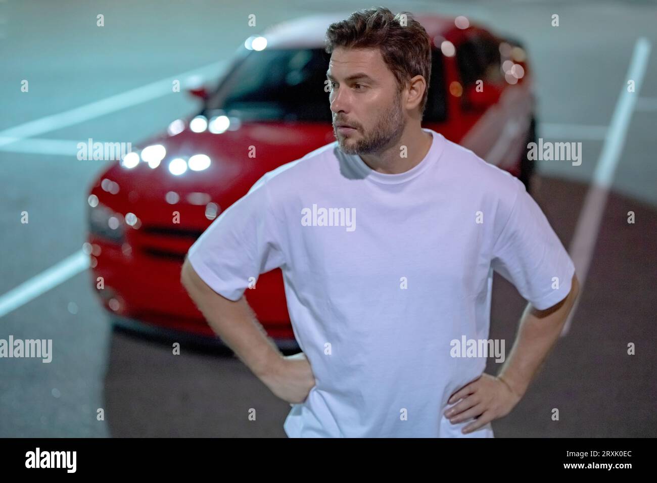 Aggressive brutal man. Hipster portrait look brutal. Displeased brutal ...