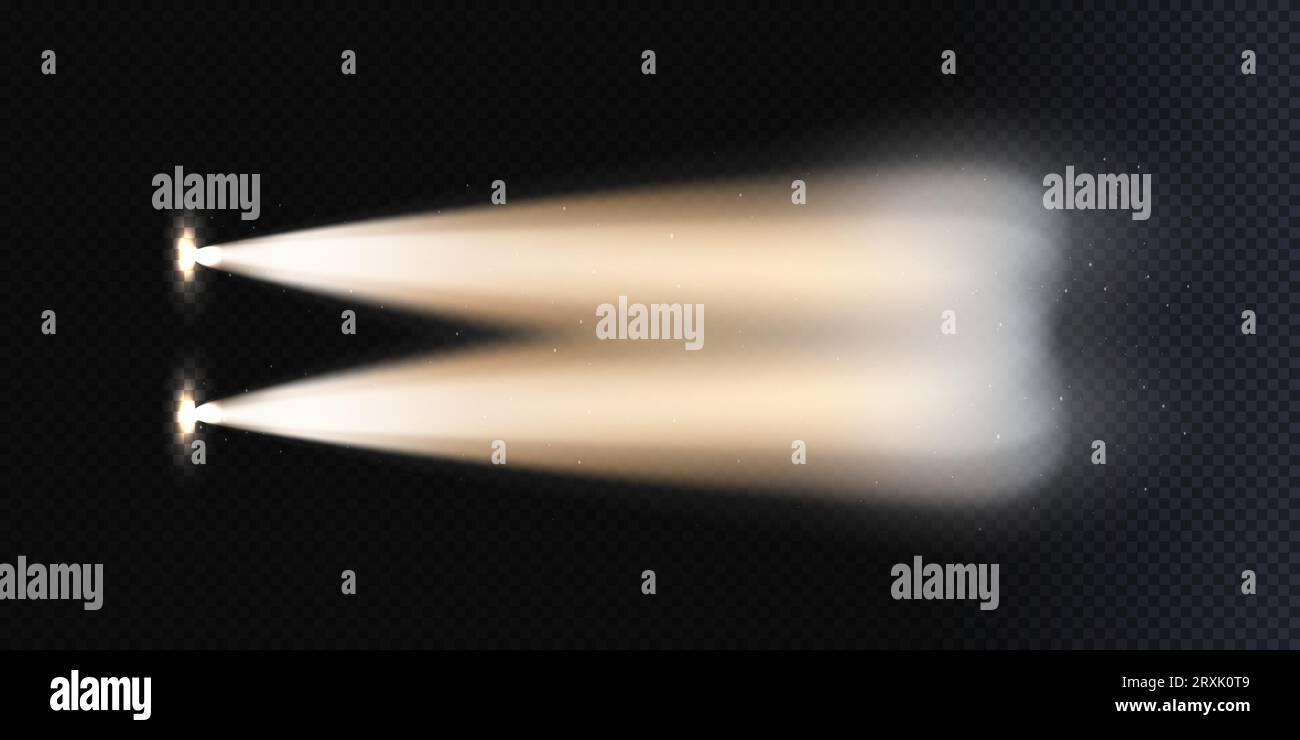 Car headlight top view concept isolated on a dark, transparent ...