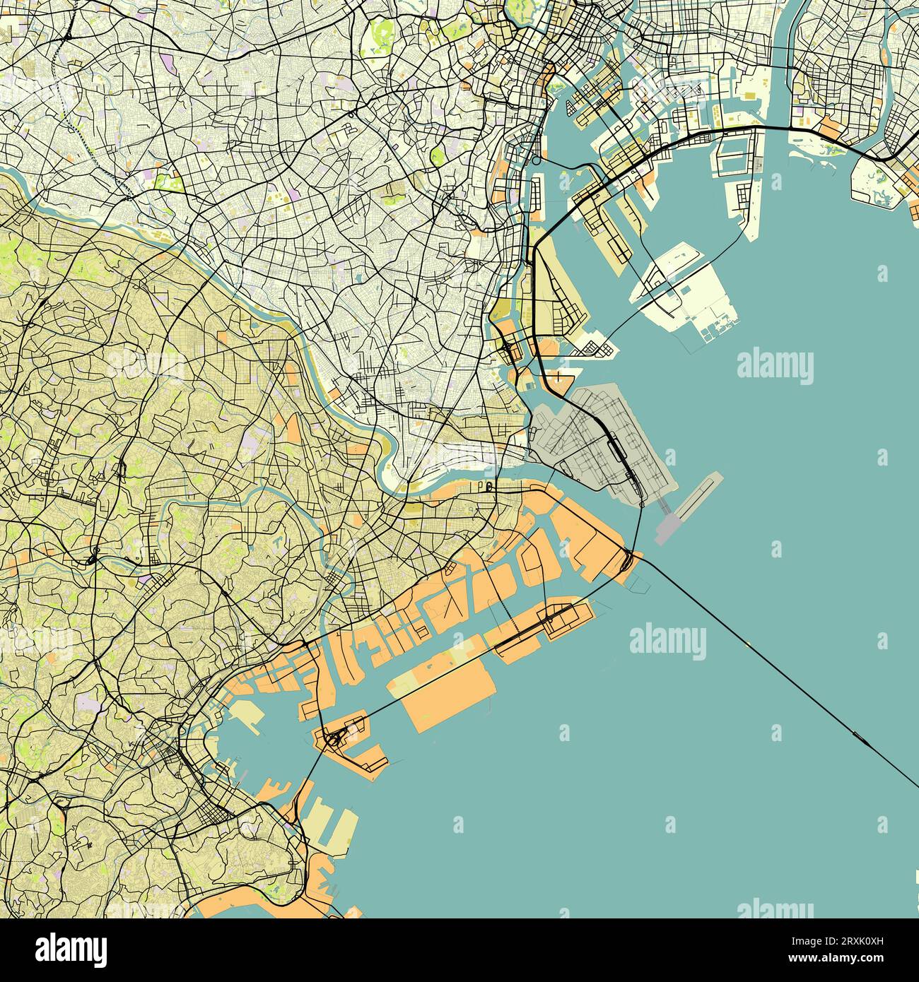 Map of Kawasaki, Kanagawa, Japan Stock Vector Image & Art - Alamy