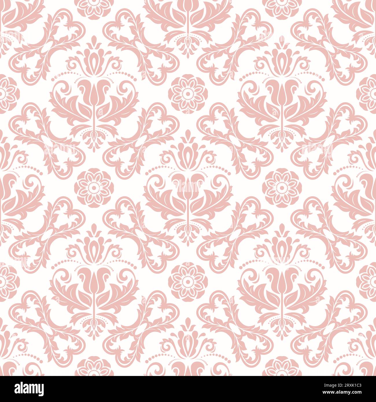 Classic seamless pattern. Damask orient ornament. Classic vintage pink ...
