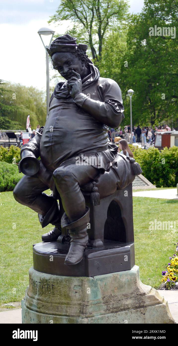 The Seated Falstaff Bronze Statue part of Shakespeare Gower Memorial in ...