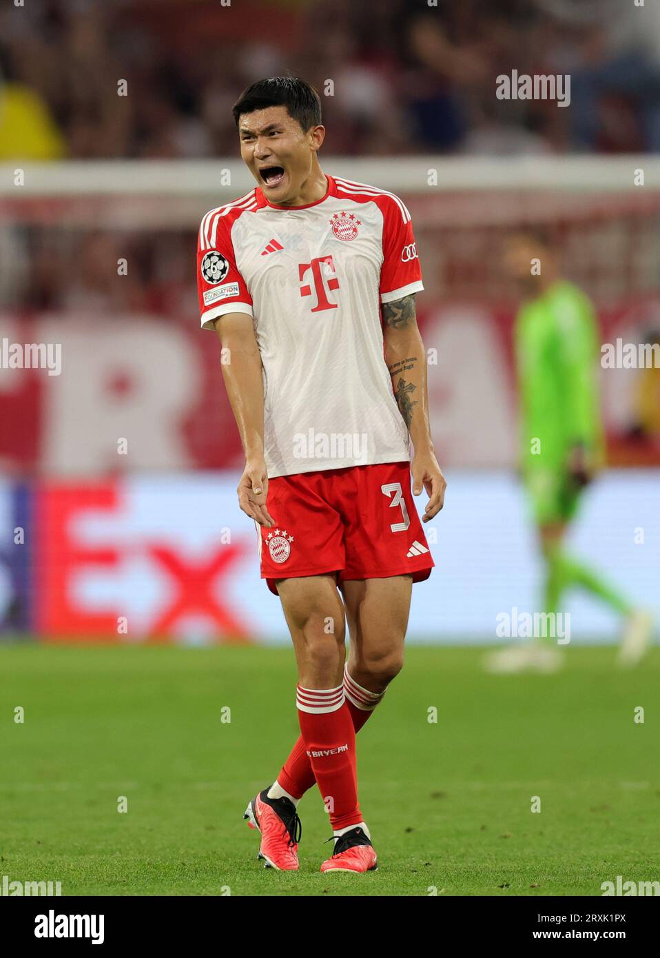 Min-jae Kim of FC Bayern Muenchen FC Bayern Muenchen vs Manchester United UEFA Champions League ...