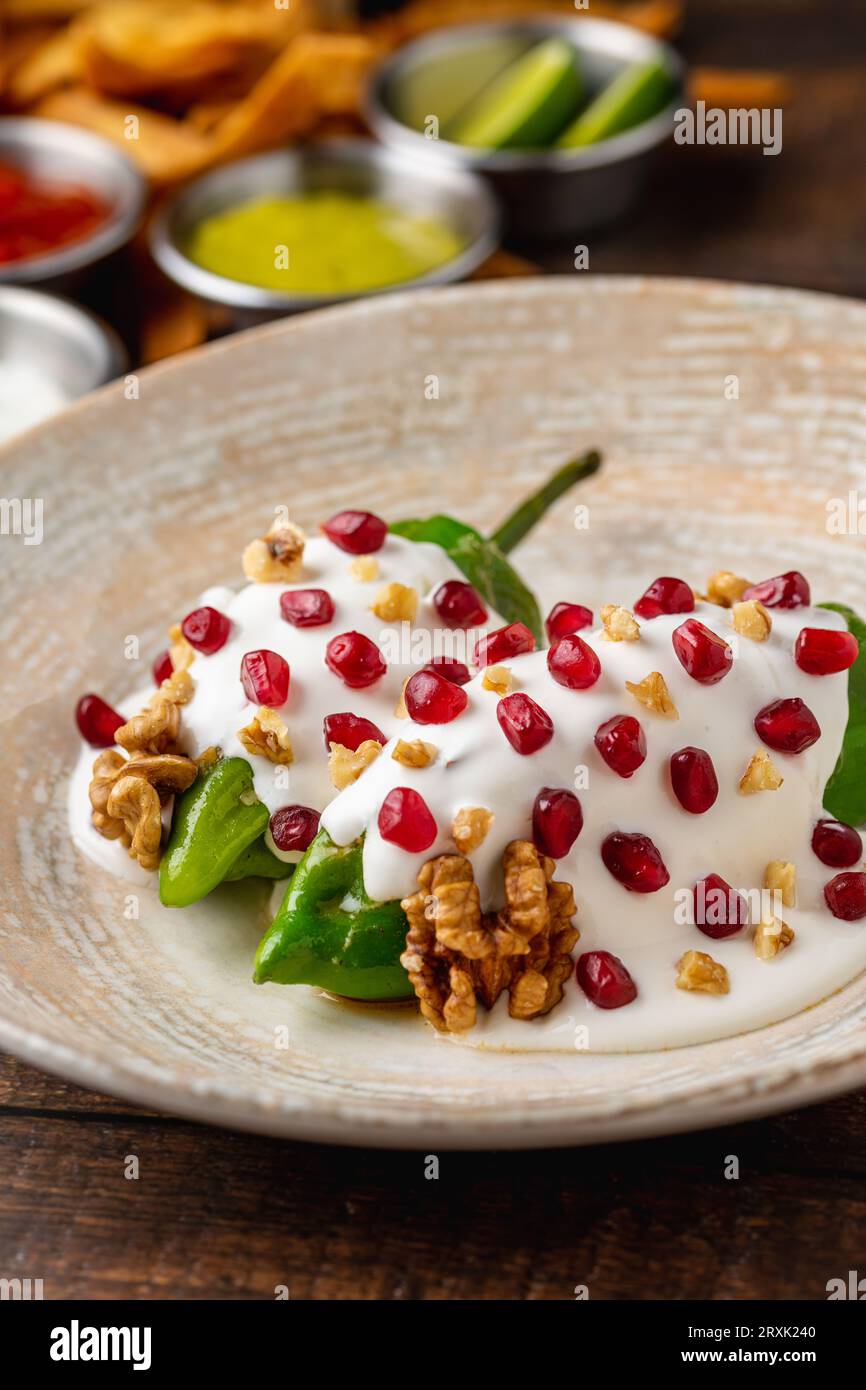 Chiles en Nogada, a traditional Mexican dish made with pablano chili ...