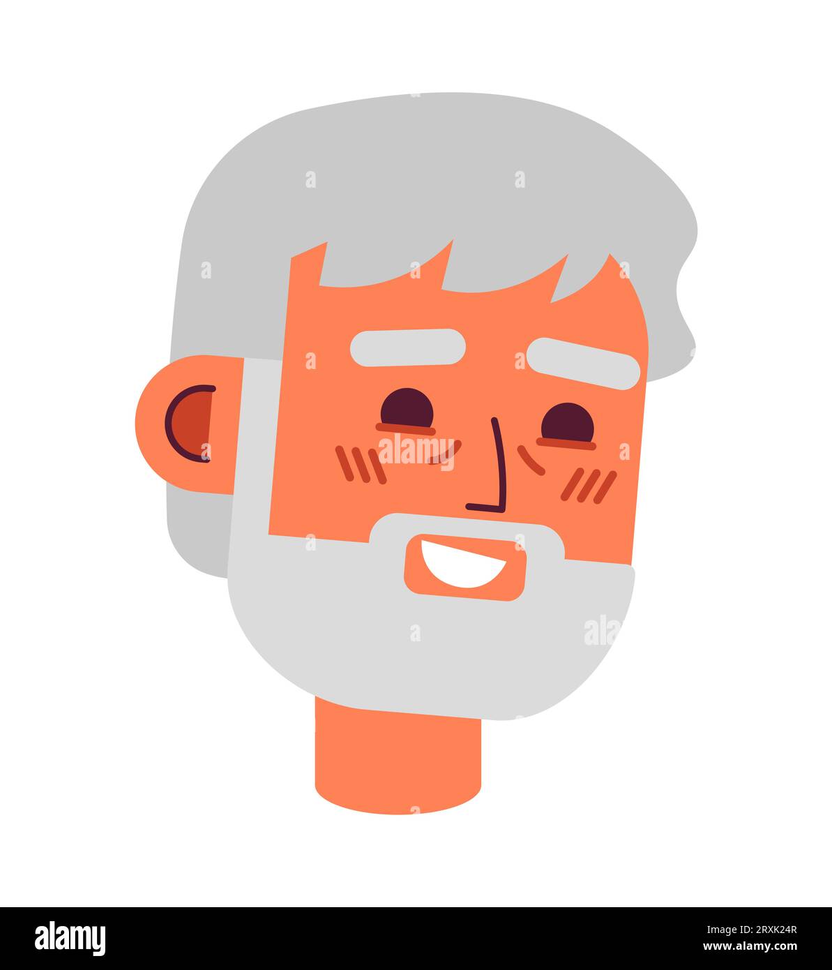 Bearded senior smiling 2D vector avatar illustration Stock Vector Image ...