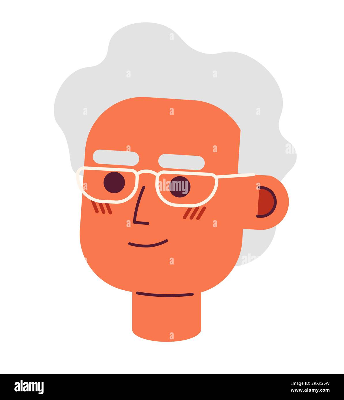 Eyeglasses senior adult man 2D vector avatar illustration Stock Vector ...