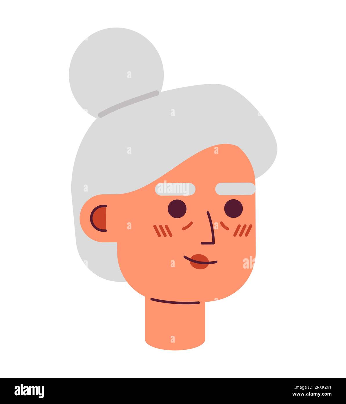 Grandma with updo hairstyle 2D vector avatar illustration Stock Vector ...