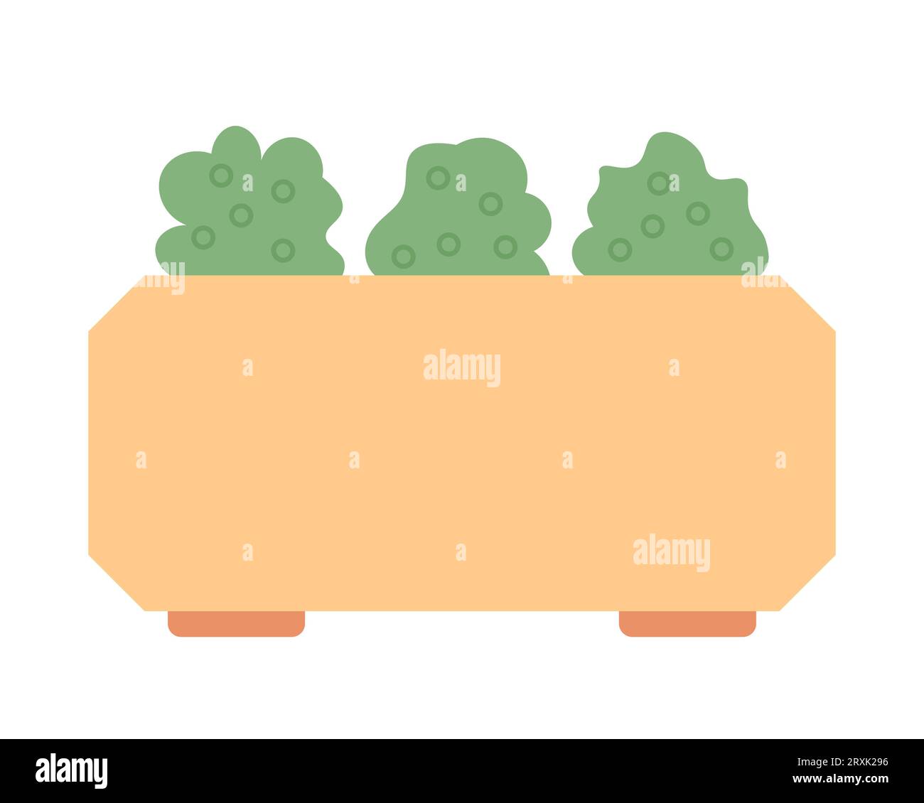 Potted shrubs 2D cartoon object Stock Vector Image & Art - Alamy