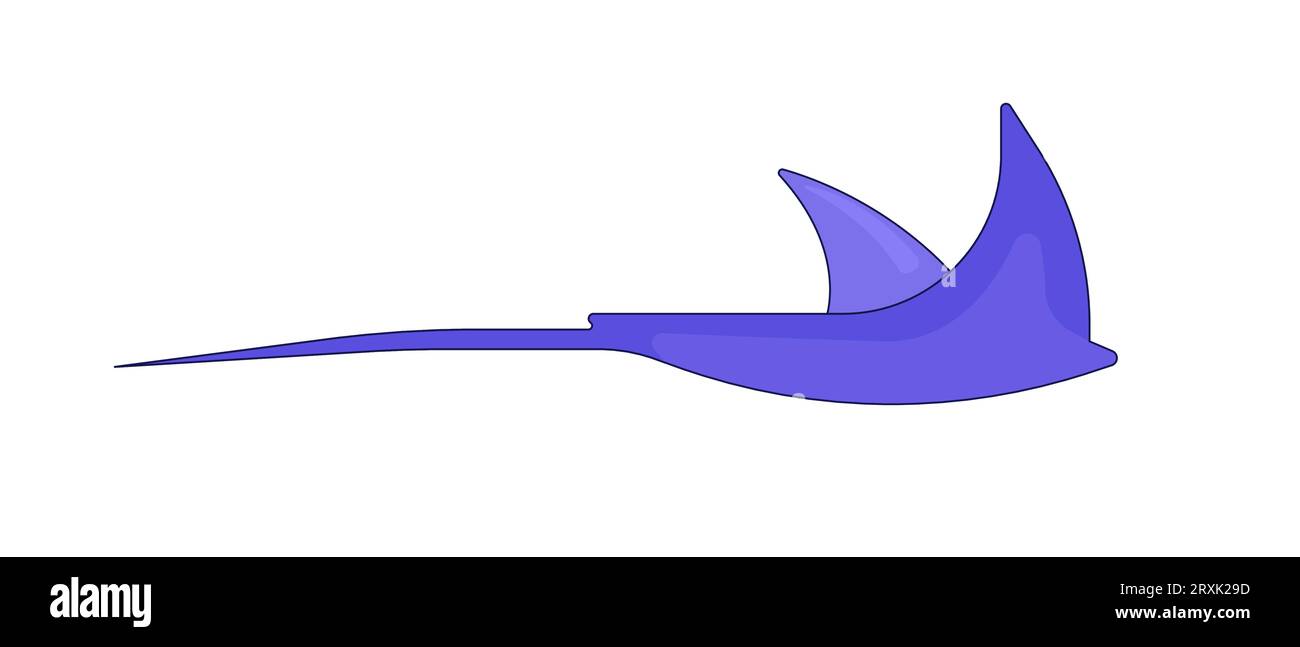 Swimming ray fish 2D linear cartoon character Stock Vector Image & Art ...