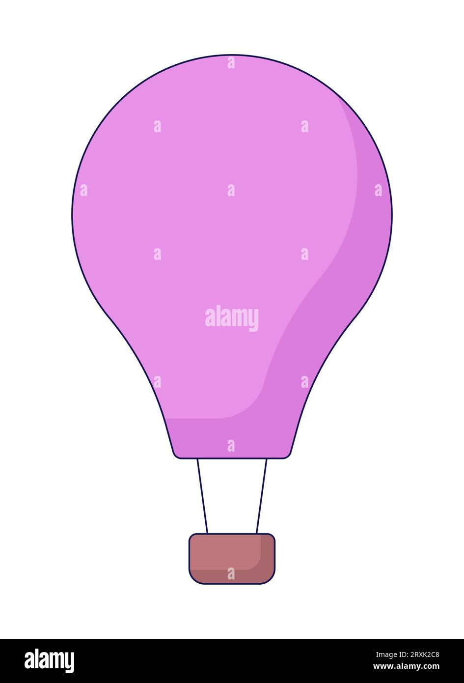 Floating hot air balloon 2D linear cartoon object Stock Vector Image ...