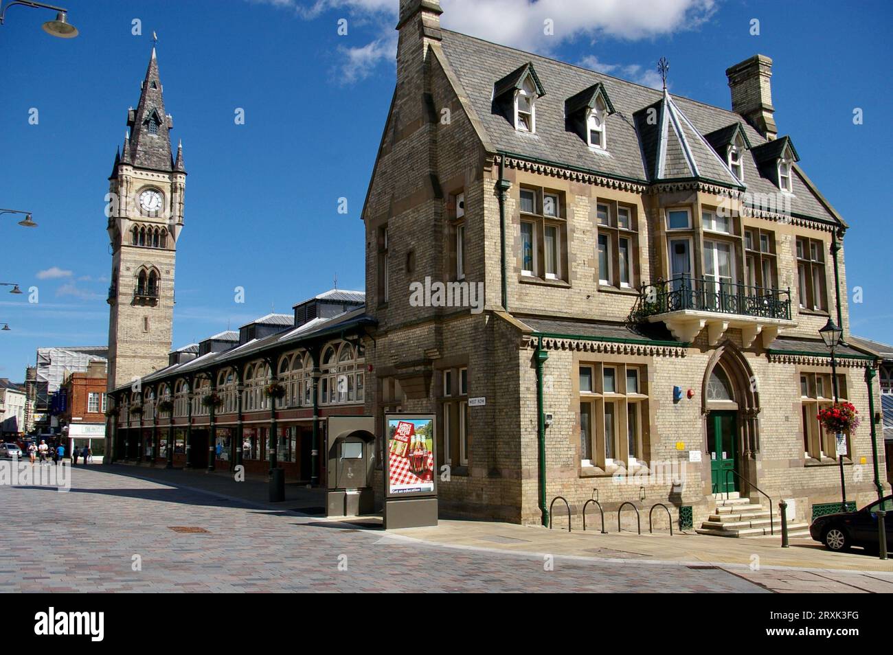 Darlington Market Hall and Clock Tower on West Row. Darlington, England ...