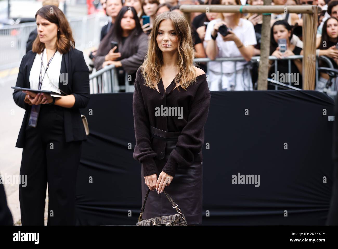 Milan, Italy. 20th Sep, 2023. Freya Allan attends the Fendi fashion ...