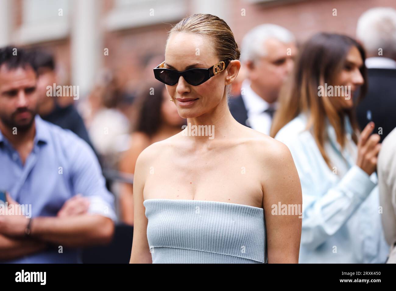 Milan, Italy. 20th Sep, 2023. Amber Valletta attends the Fendi fashion ...