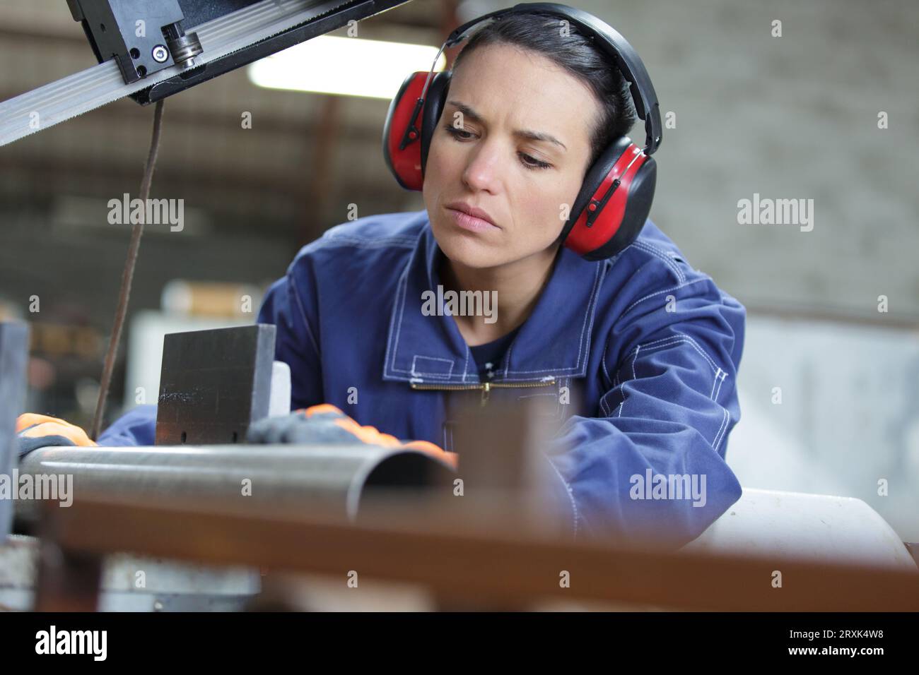 a hardworking industrial female manager Stock Photo - Alamy
