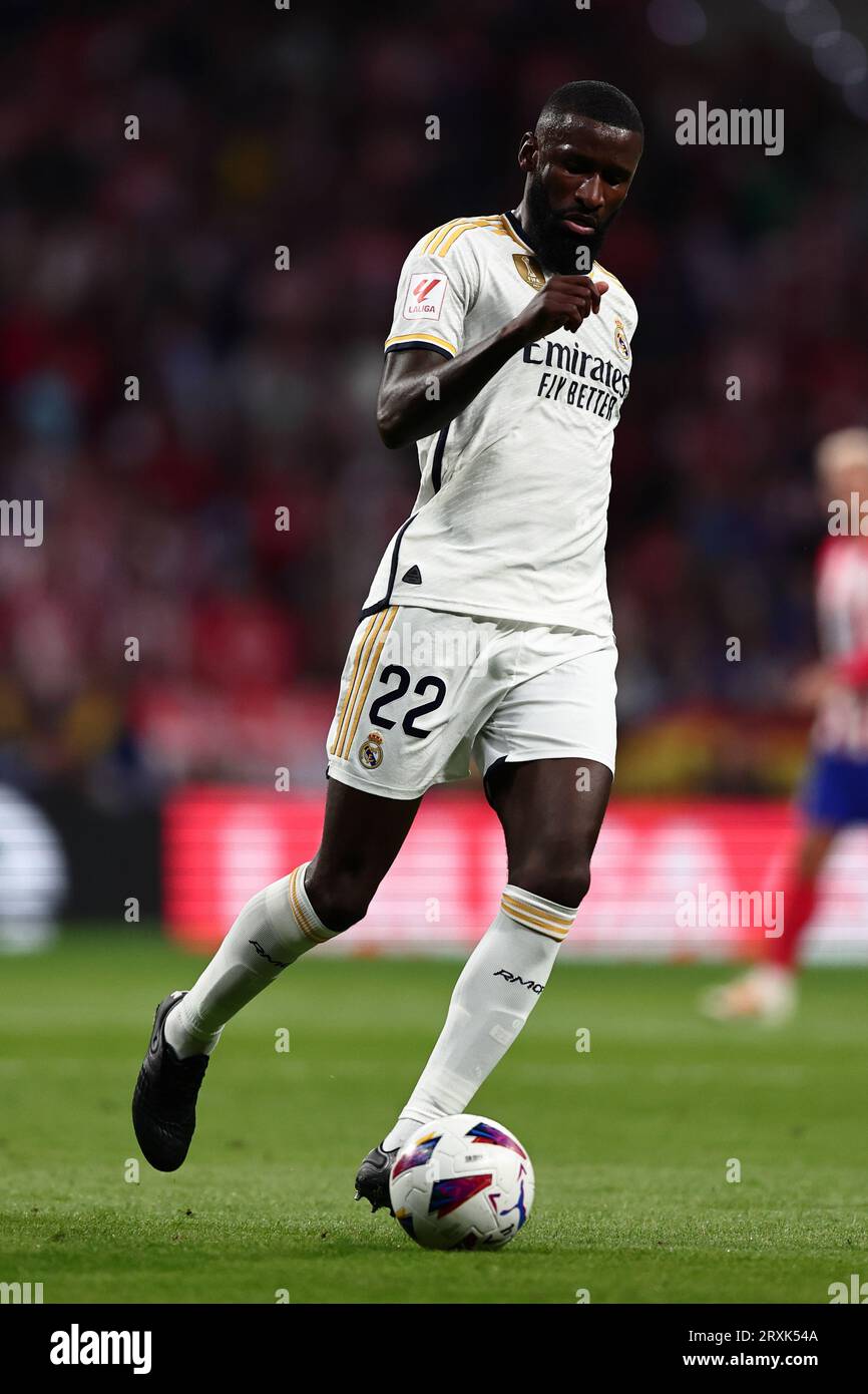Antonio Rudiger of Real Madrid Cf in action during the La Liga match ...