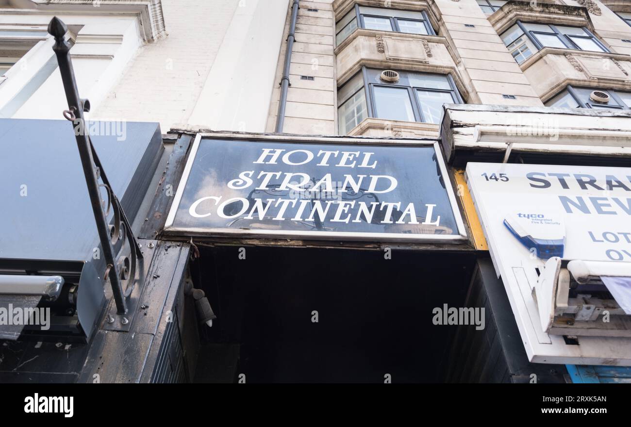 Entrance signage at Hotel Strand Continental, The India Club, on the ...