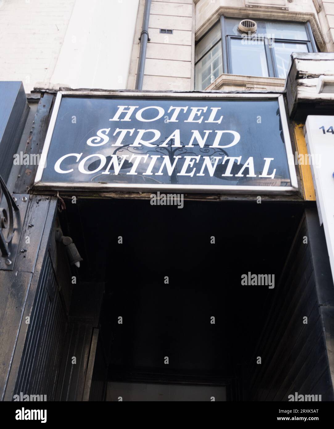 Entrance signage at Hotel Strand Continental, The India Club, on the ...