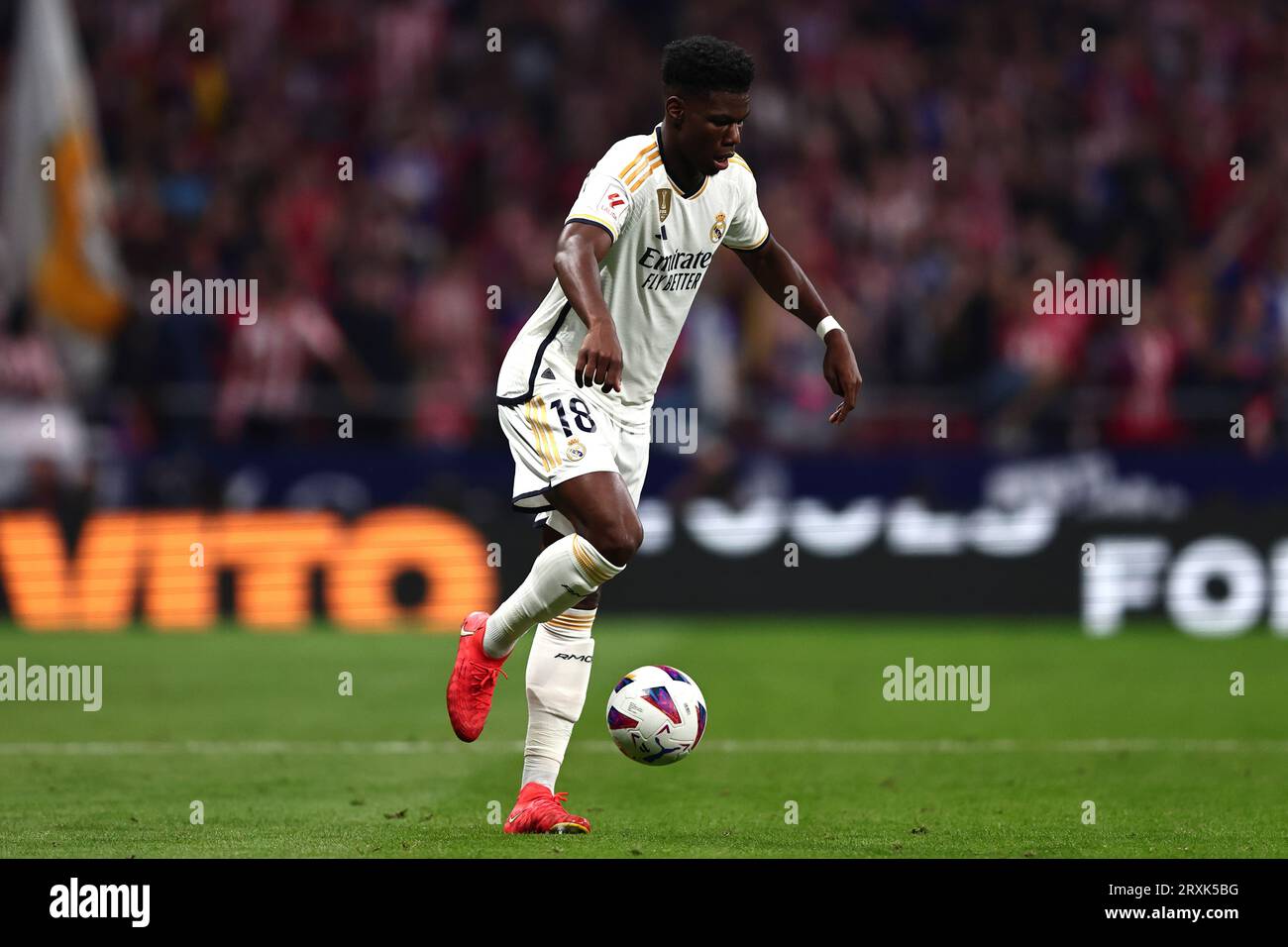 Aurwlien Tchouameni of Real Madrid Cf in action during the La Liga ...