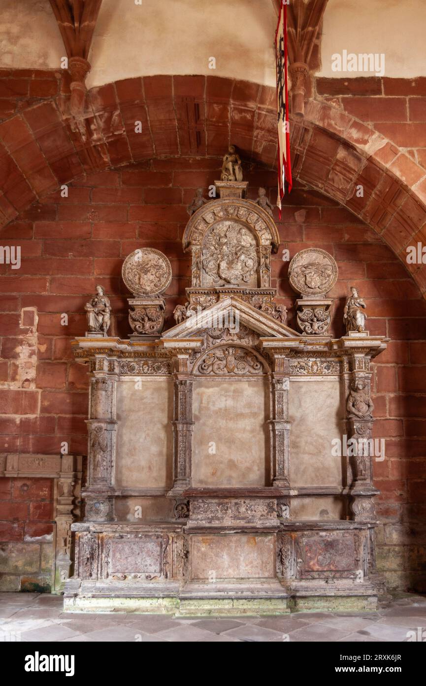 Historical altar at Lichtenberg Castle, Lichtenberg, Alsace, France ...