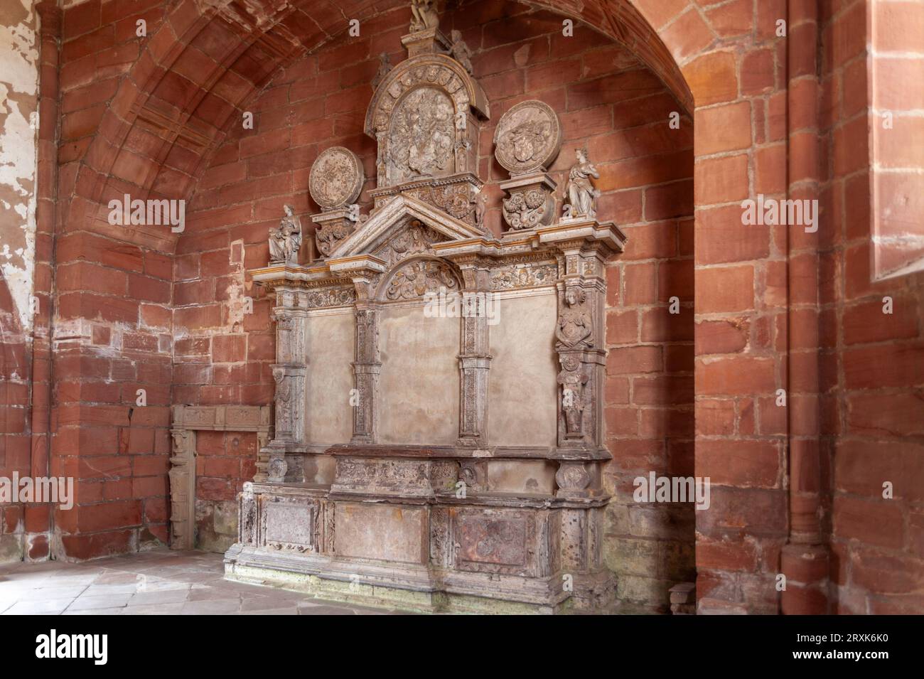 Historical altar at Lichtenberg Castle, Lichtenberg, Alsace, France ...