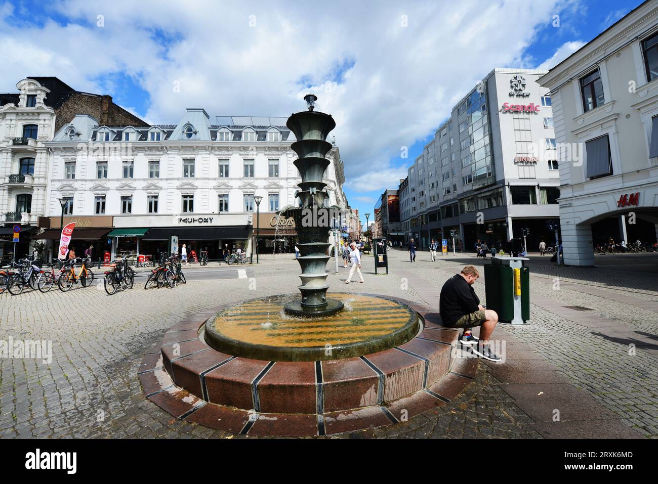 Gustav Adolfs torg in the historical old town of Malmö, Sweden Stock ...