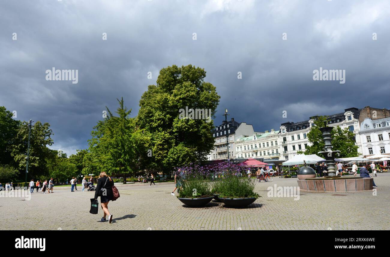 Gustav Adolfs torg in the historical old town of Malmö, Sweden Stock ...