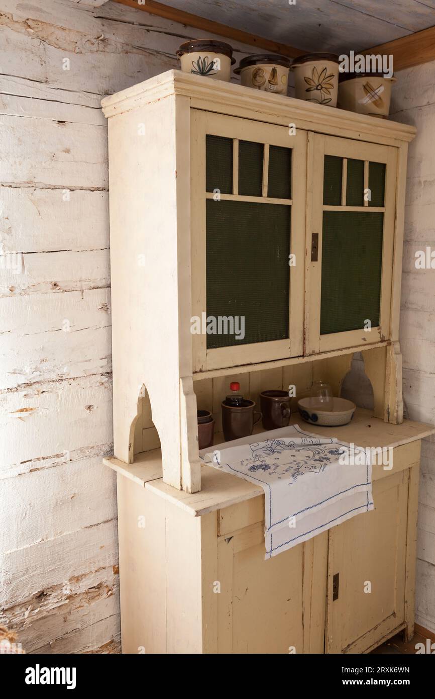 Open-air museum old village Husinka, Podlasie Poland. Former kitchen ...