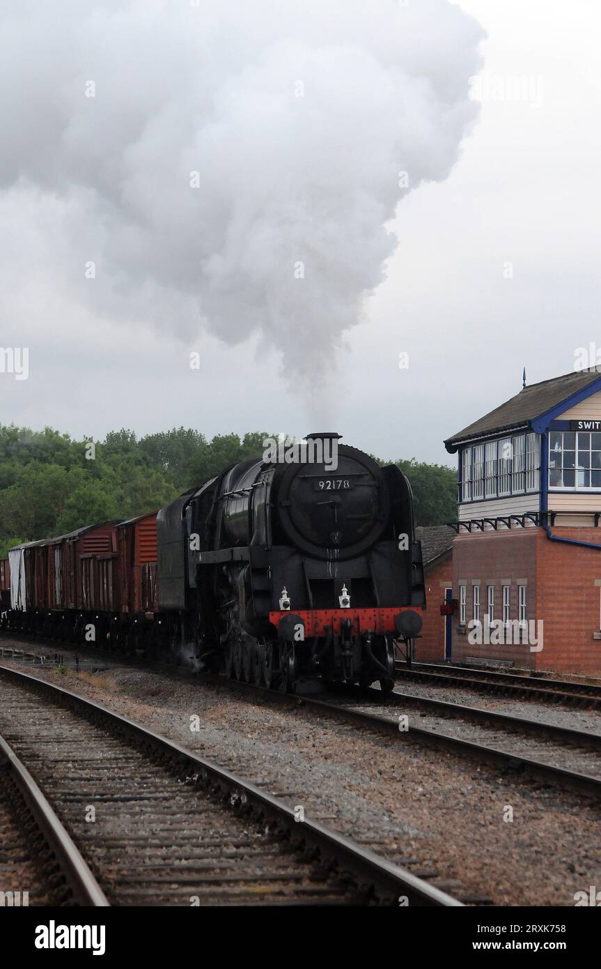 "92212" running as "92178" at Swithland Sidings with a mixed goods ...