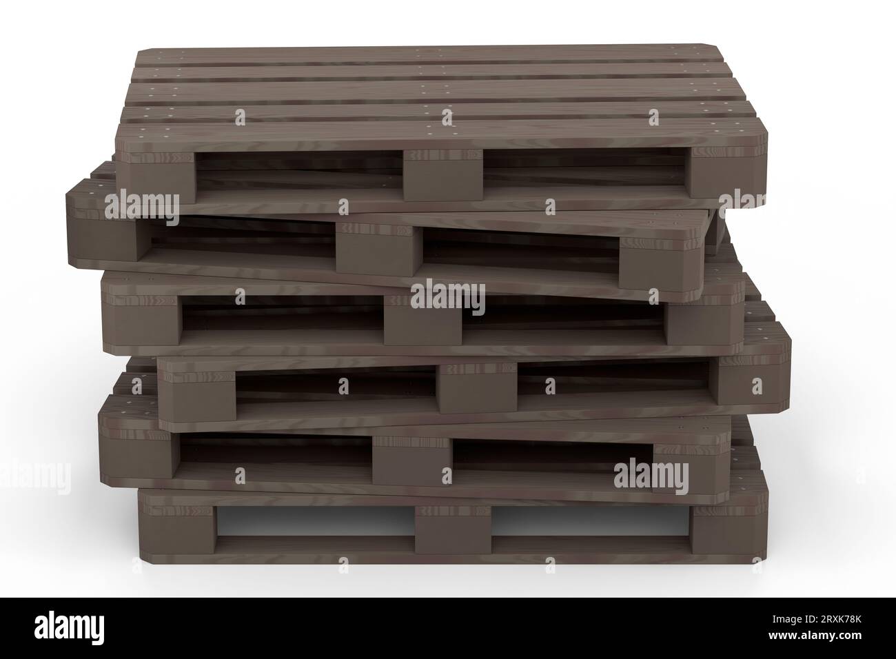 Set of wooden pallet for warehouse cargo storage isolated on white ...