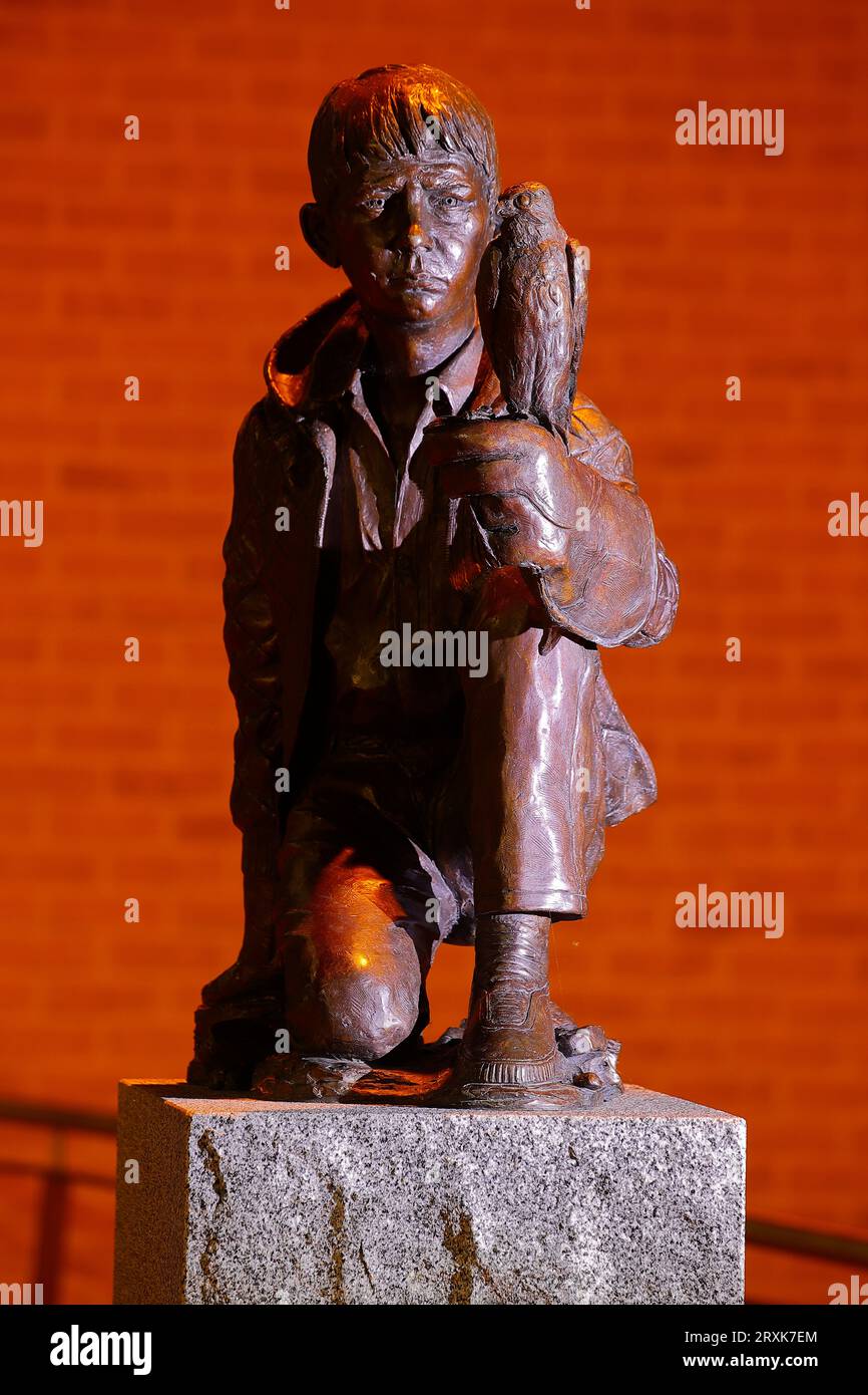 A sculpture Billy Casper in the film 'Kes' which has been installed in ...