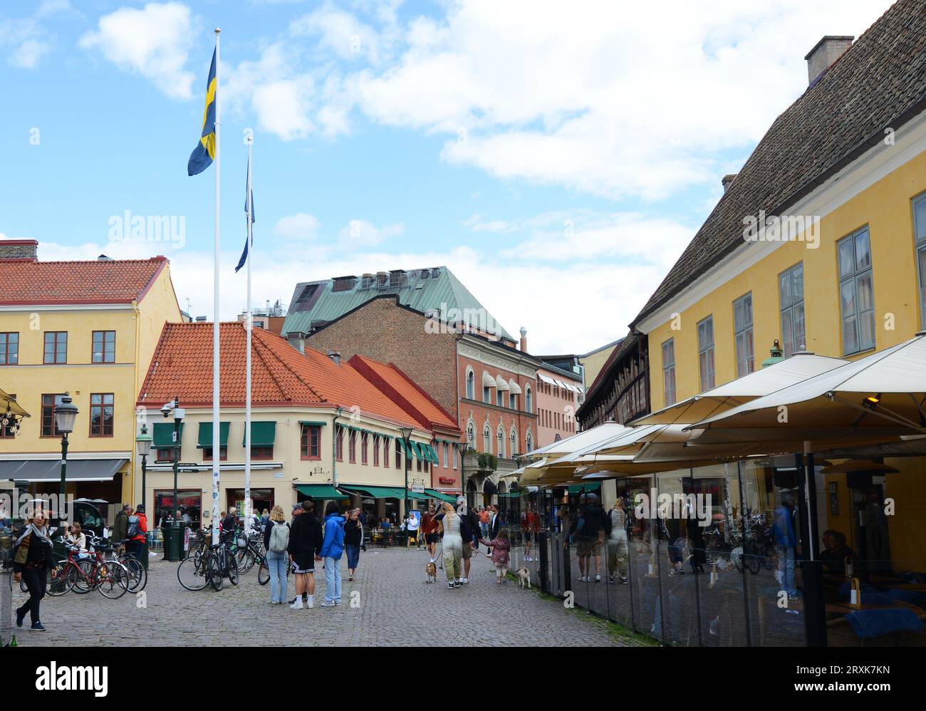 The colorful old town square in the old town of Malmö, Sweden Stock ...