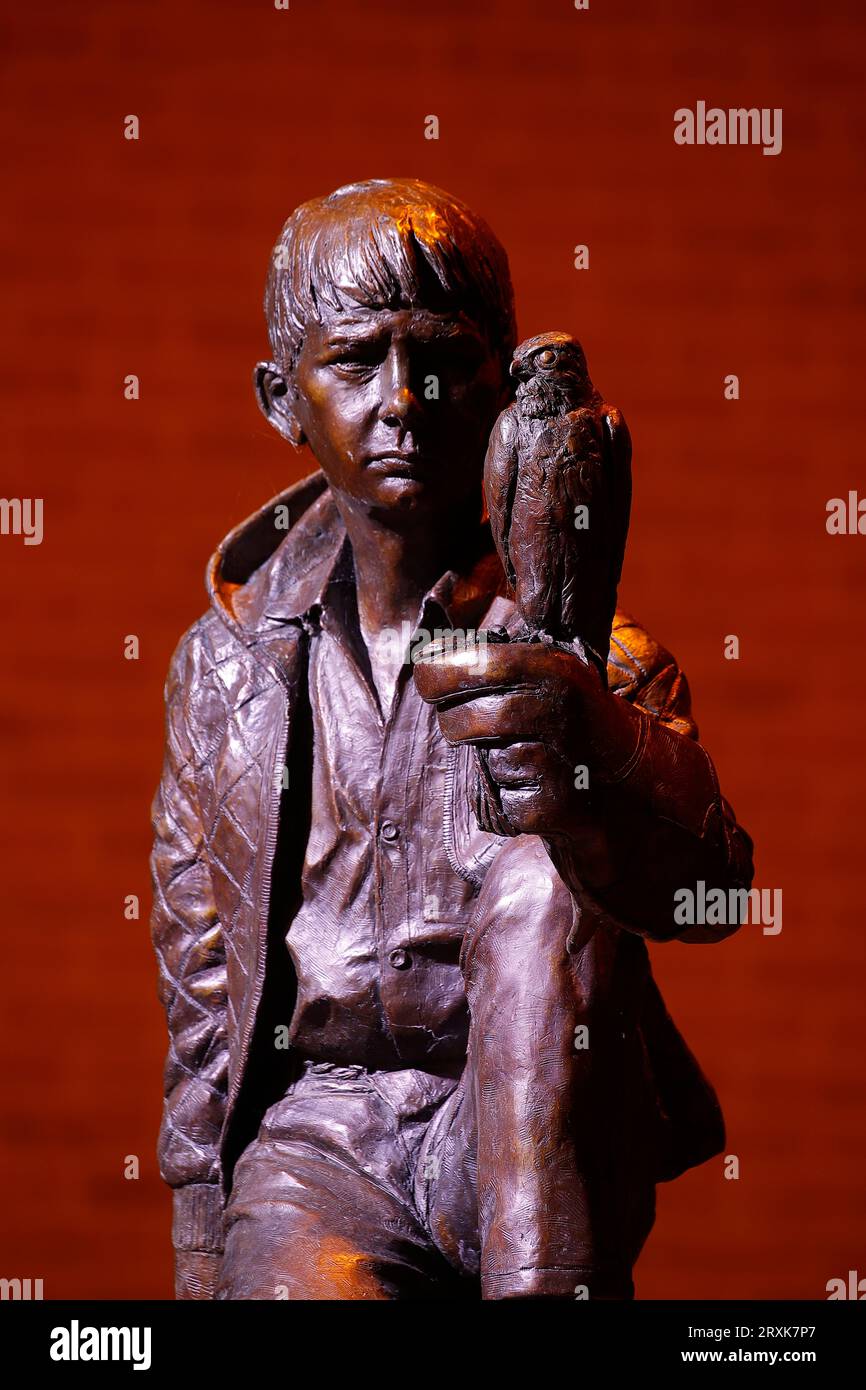 A sculpture Billy Casper in the film 'Kes' which has been installed in ...