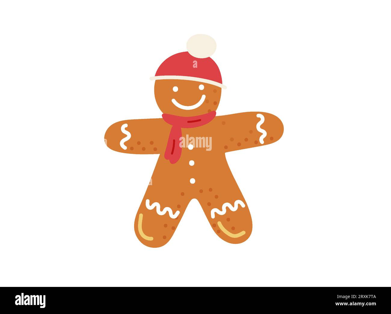 Vector gingerbread man on white background.Traditional winter pasrty ...