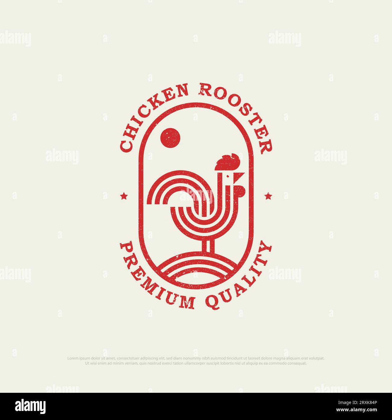 Outline Chicken Rooster restaurant logo design inspiration, Vintage ...
