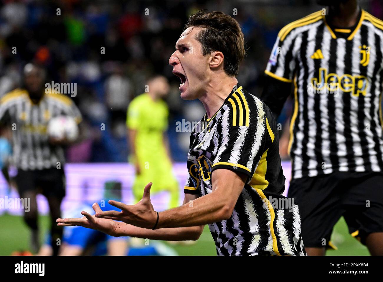 Federico Chiesa of Juventus FC celebrates after scoring the goal of 2-2 ...