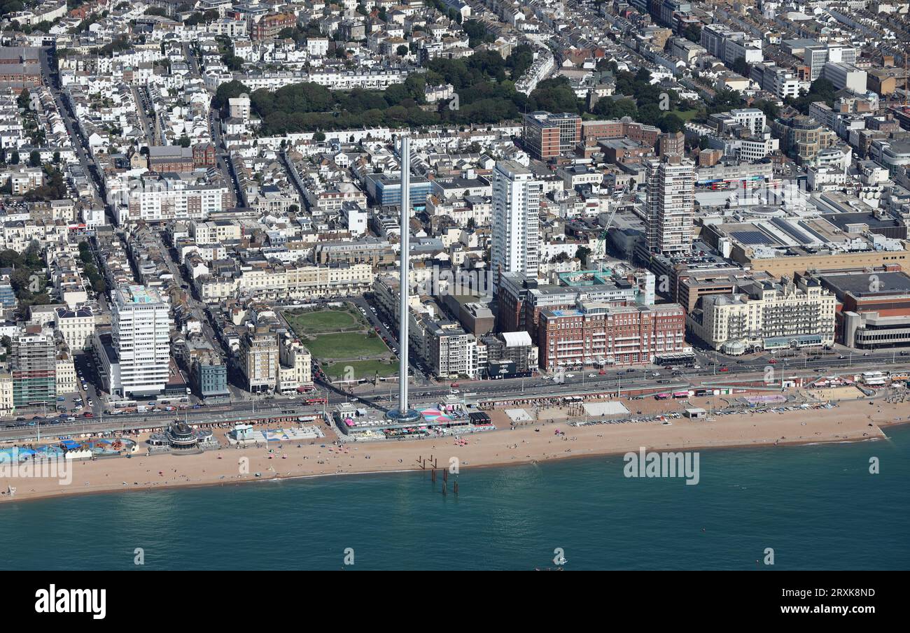 Aerial views of Brighton taken from just over the coastline Stock Photo ...