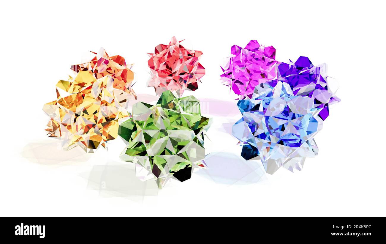 Color glass 3d stars rotate intro 3d render Stock Photo - Alamy