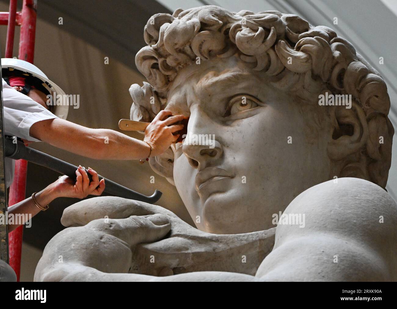 Michelangelo's david restoration hi-res stock photography and images ...