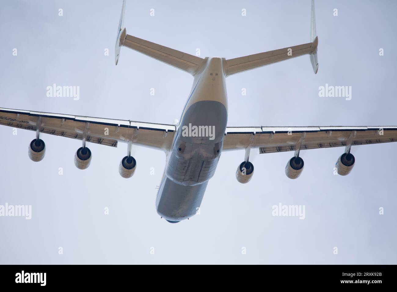 Wings of the Titans: A Massive Transport Plane in Flight Stock Photo ...