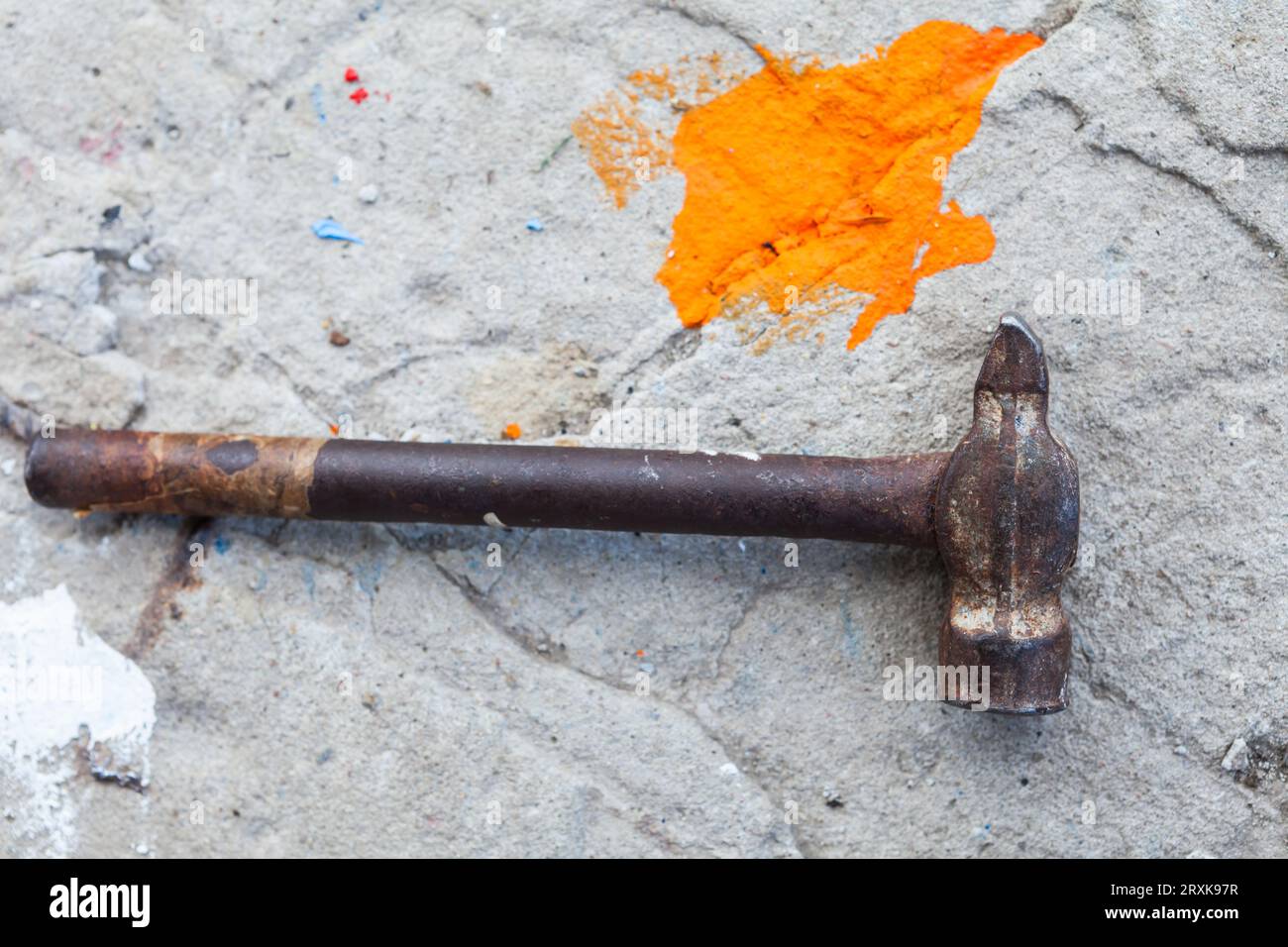 Metal hammer for making picture canvas stretcher Stock Photo - Alamy