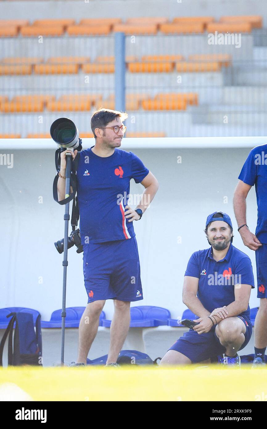Julien Poupart and Vincent Corret during the Rugby World Cup training ...