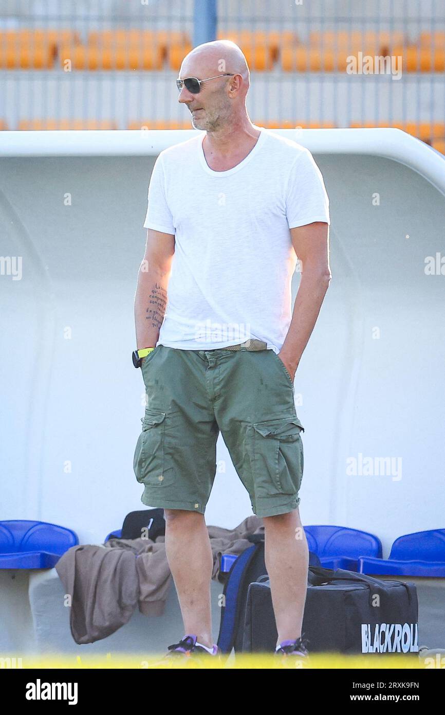 Former French football goalkeeper Fabien Barthez during the Rugby World ...