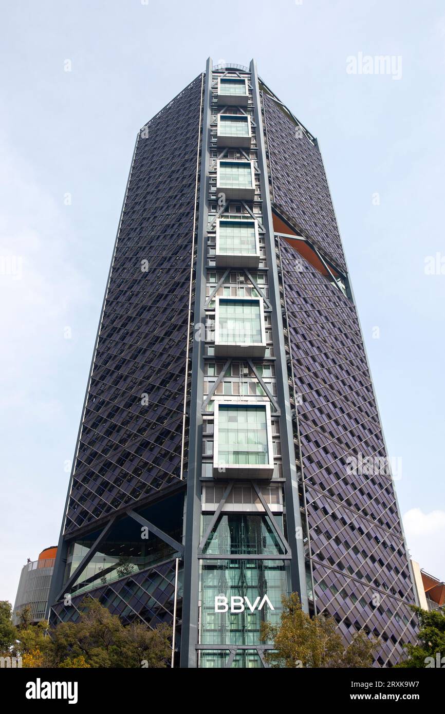 Torre BBVA , Bancomer Tower on Avenue Paseo de la Reforma in Mexico City, Mexico Stock Photo - Alamy