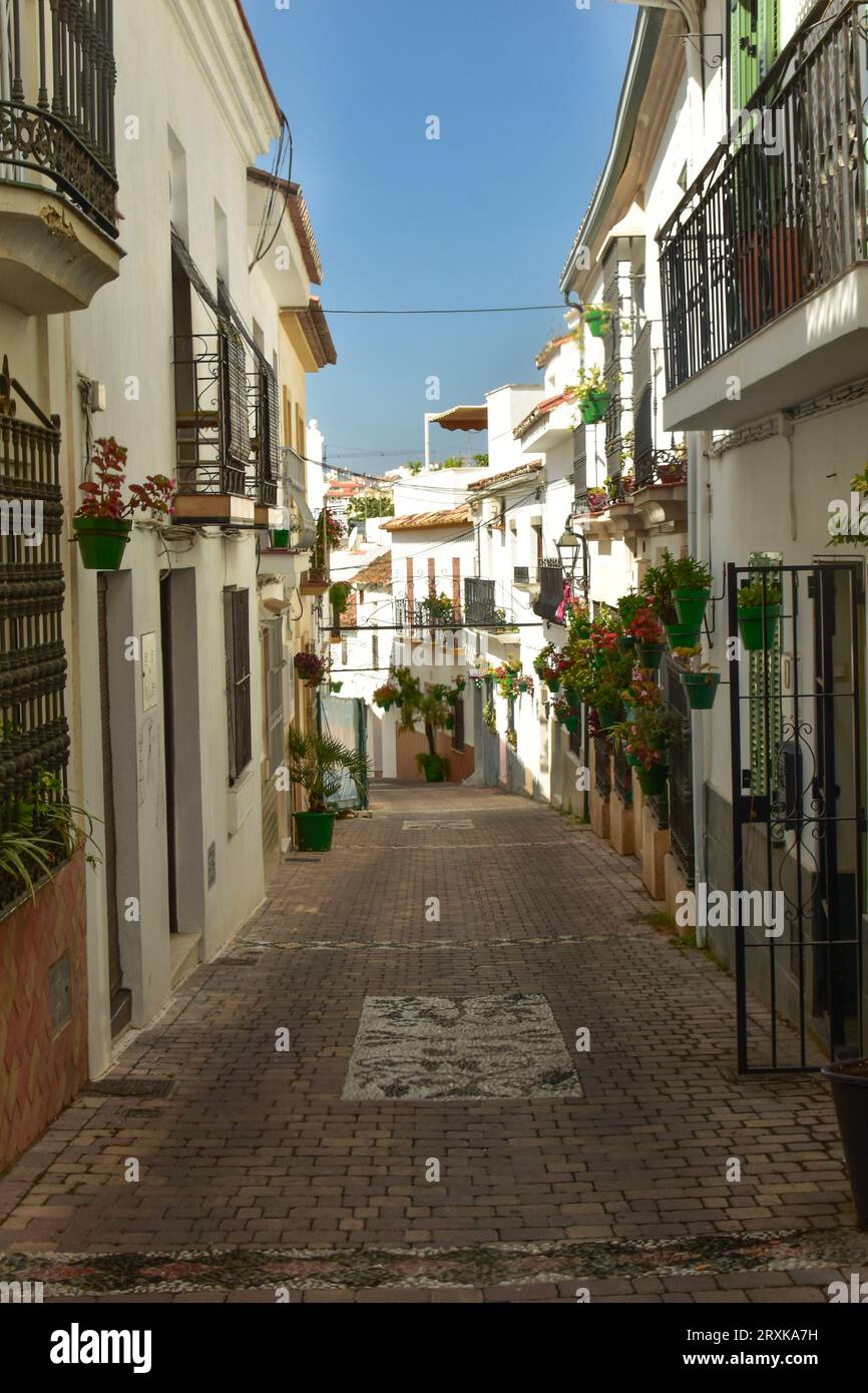 Estepona, charming old town of a Spanish town on the Costa del Sol on a ...