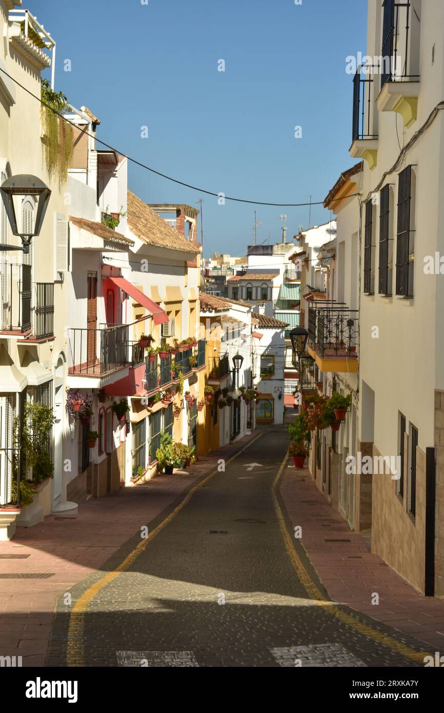 Estepona, charming old town of a Spanish town on the Costa del Sol on a ...