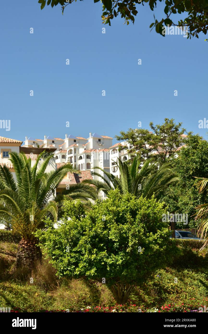 Estepona, charming old town of a Spanish town on the Costa del Sol on a ...