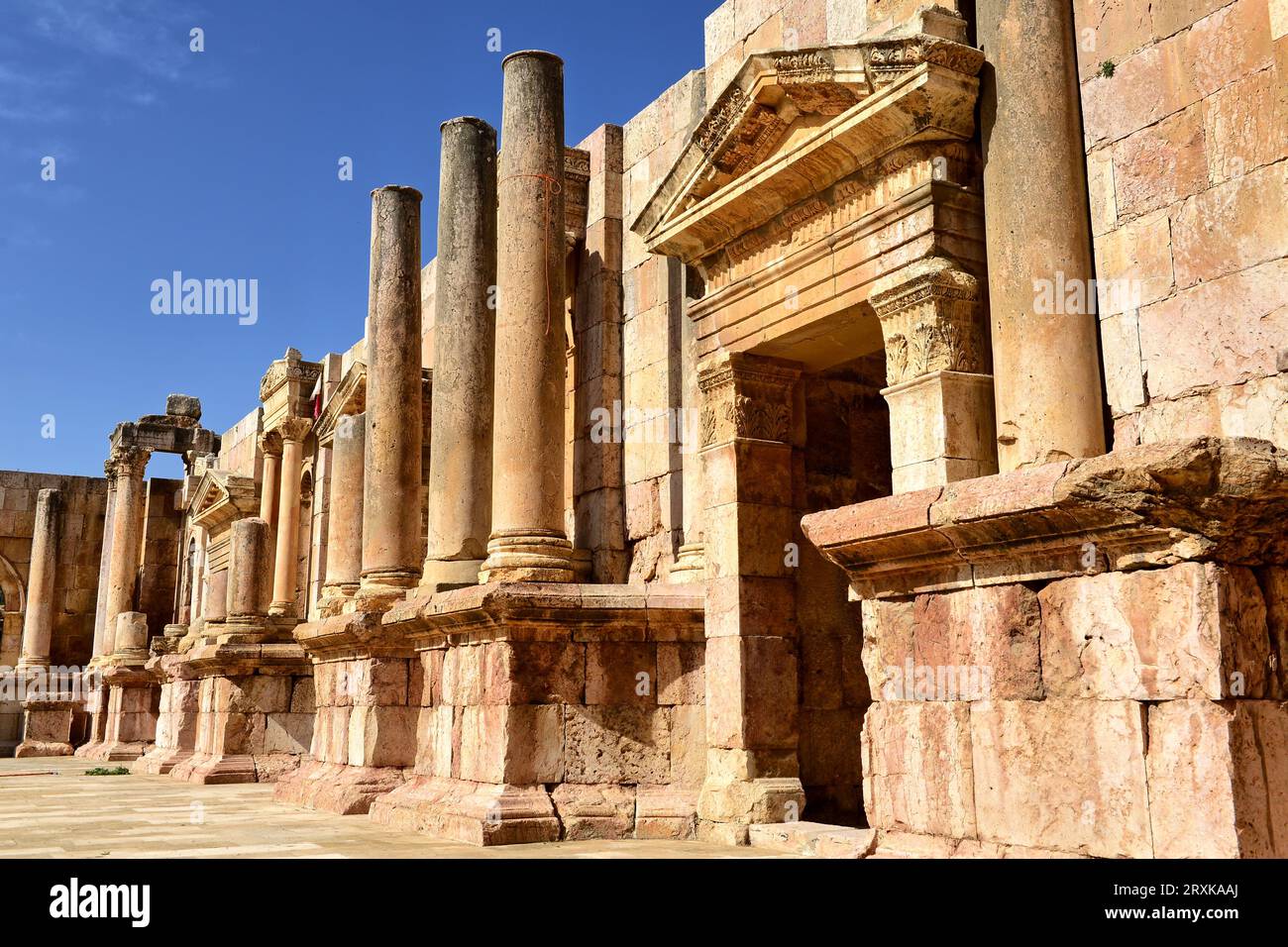 A sunny winter day in the South Theatre of Jerash, one of the best ...